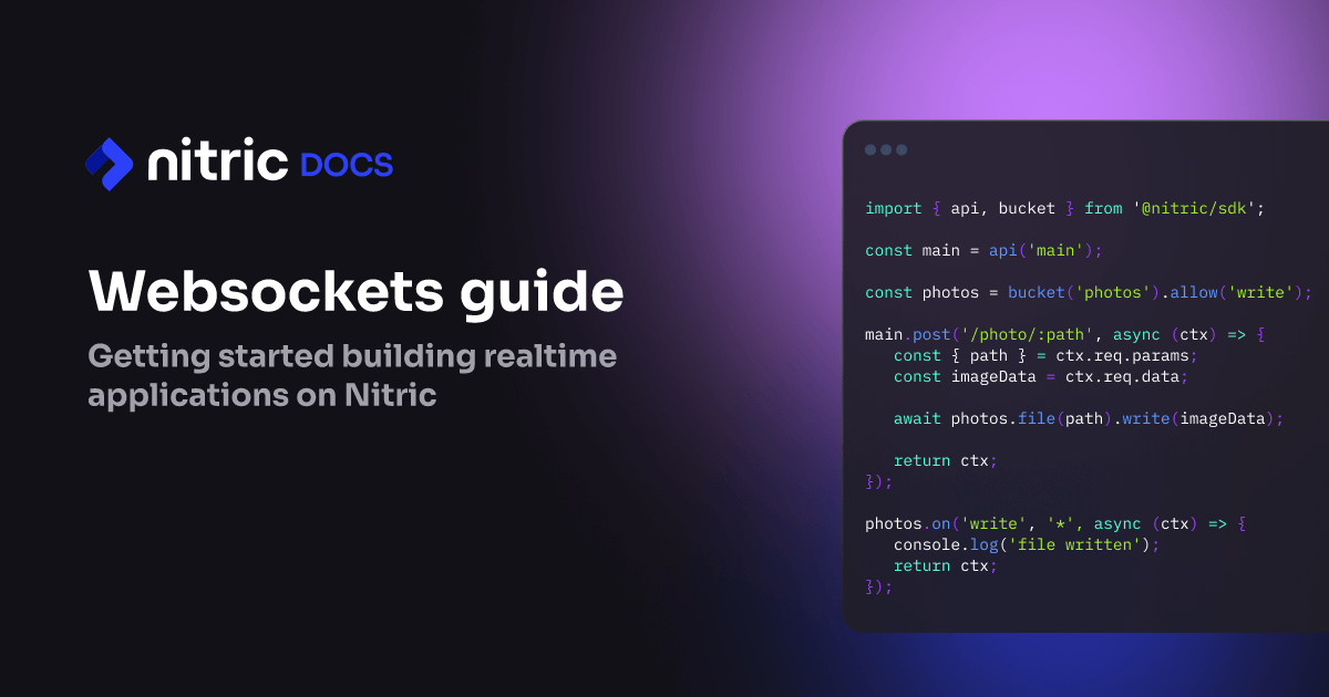 Guides Websockets Guide Nitric Documentation
