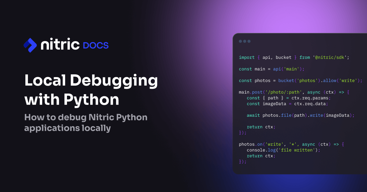 Guides: Local Debugging with Python | Nitric Documentation