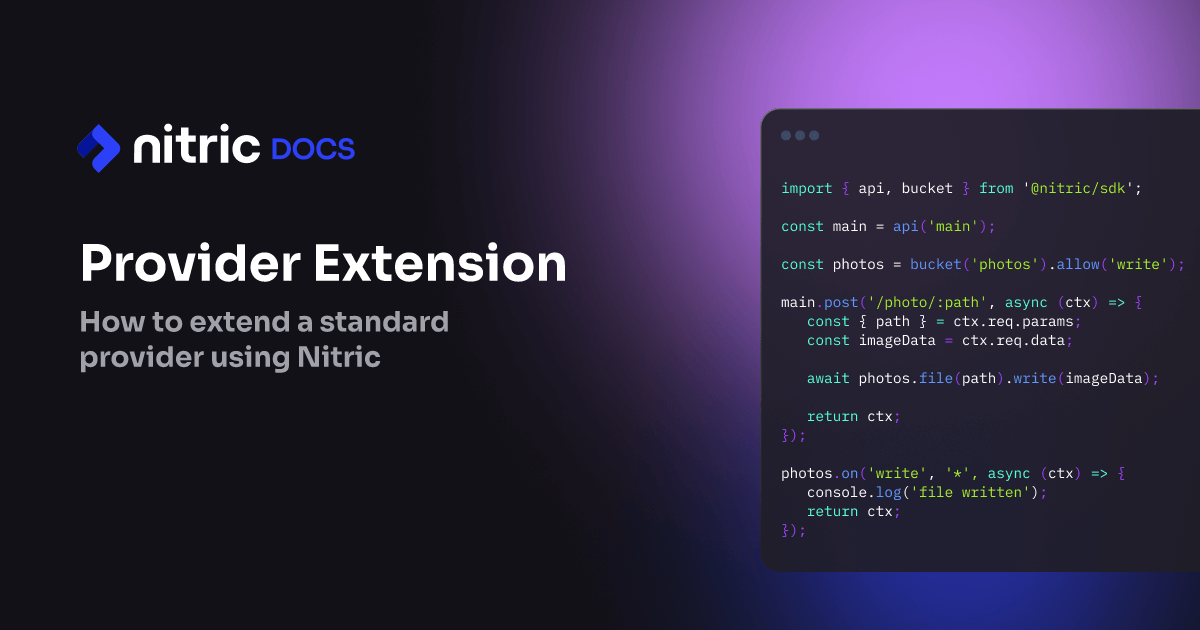 Custom: Provider Extension | Nitric Documentation