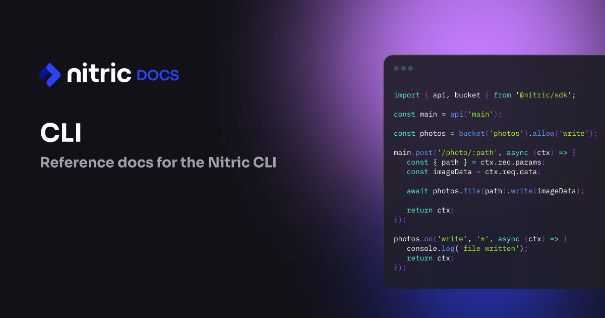 Reference: CLI | Nitric Documentation