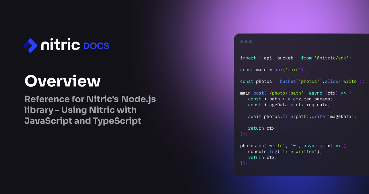 Node.js: Overview | Nitric Documentation