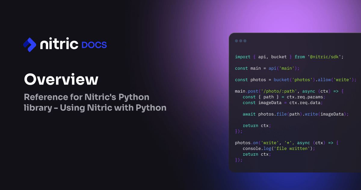 Python: Overview | Nitric Documentation