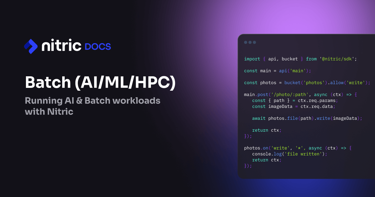 Batch (AI/ML/HPC) | Nitric Documentation