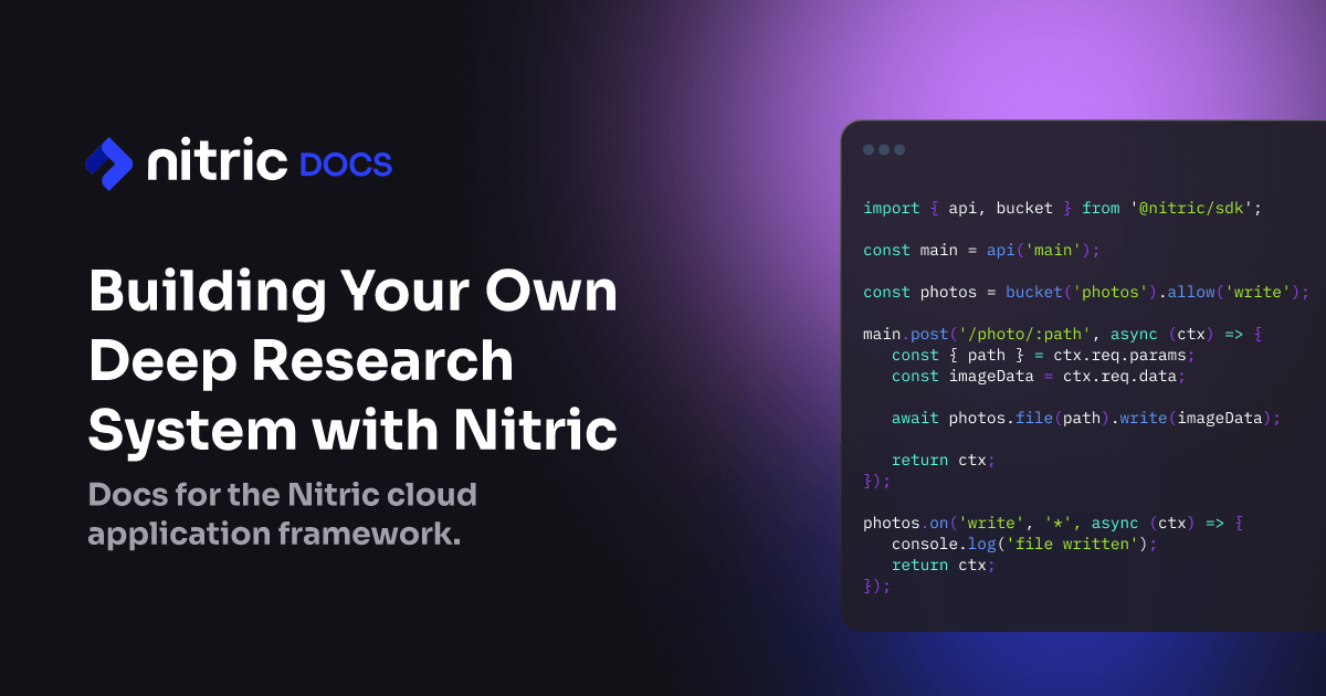 Guides: Building Your Own Deep Research System with Nitric | Nitric Documentation