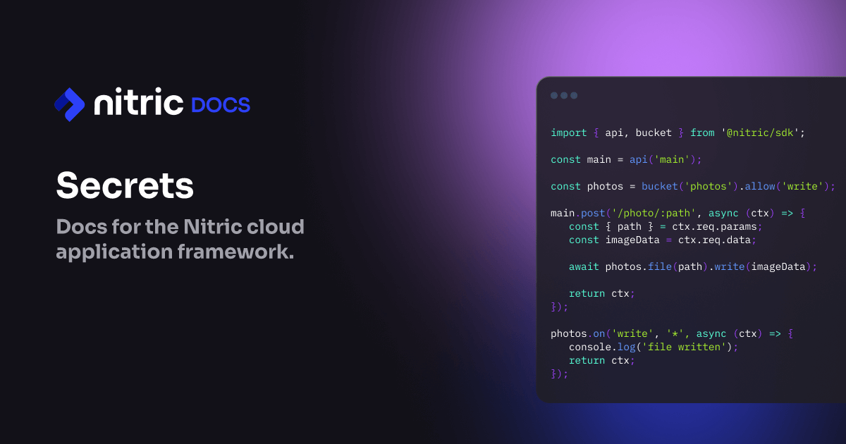 Architecture: Secrets | Nitric Documentation